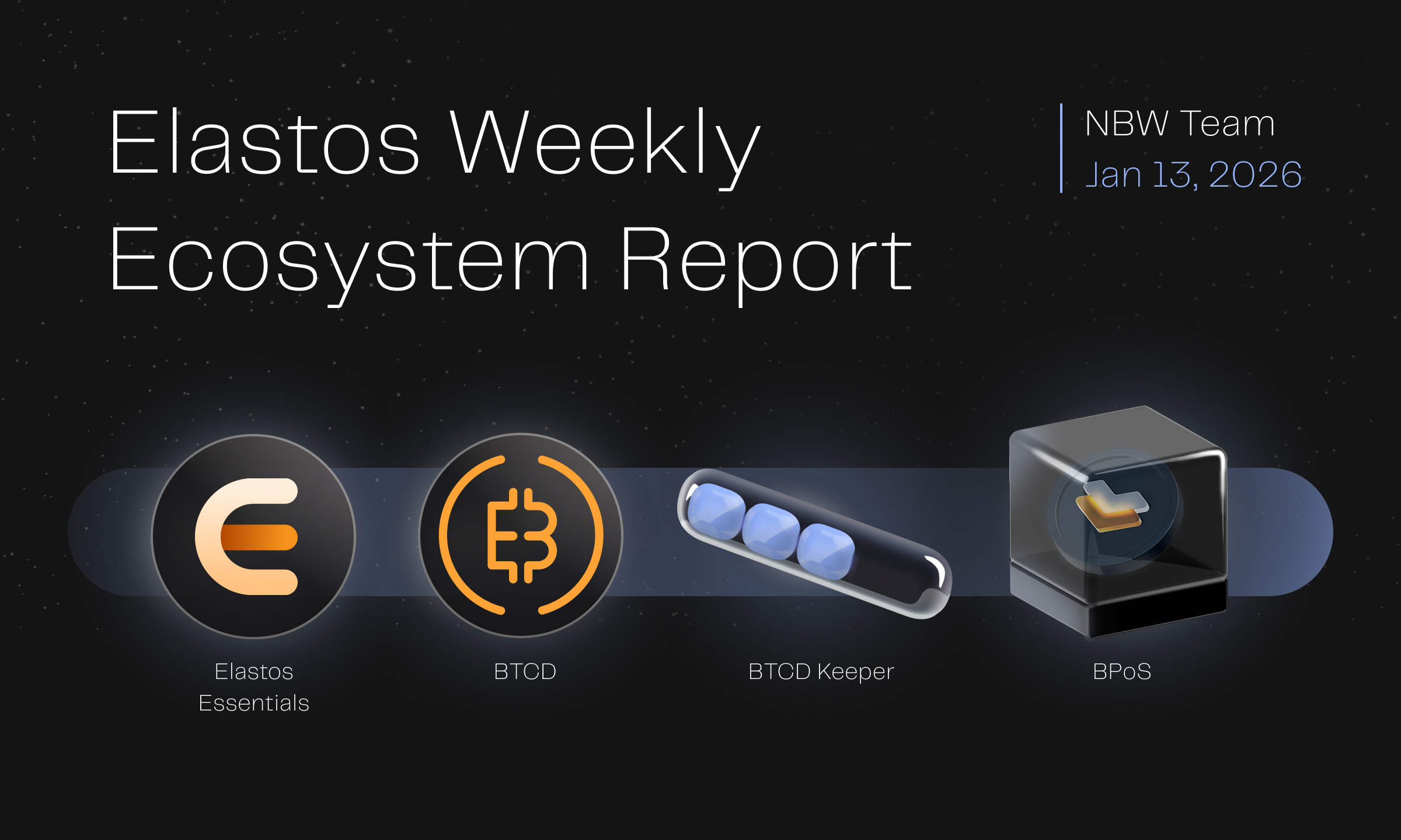 Elastos NBW Team Weekly Ecosystem Report, Jan 13th, 2026